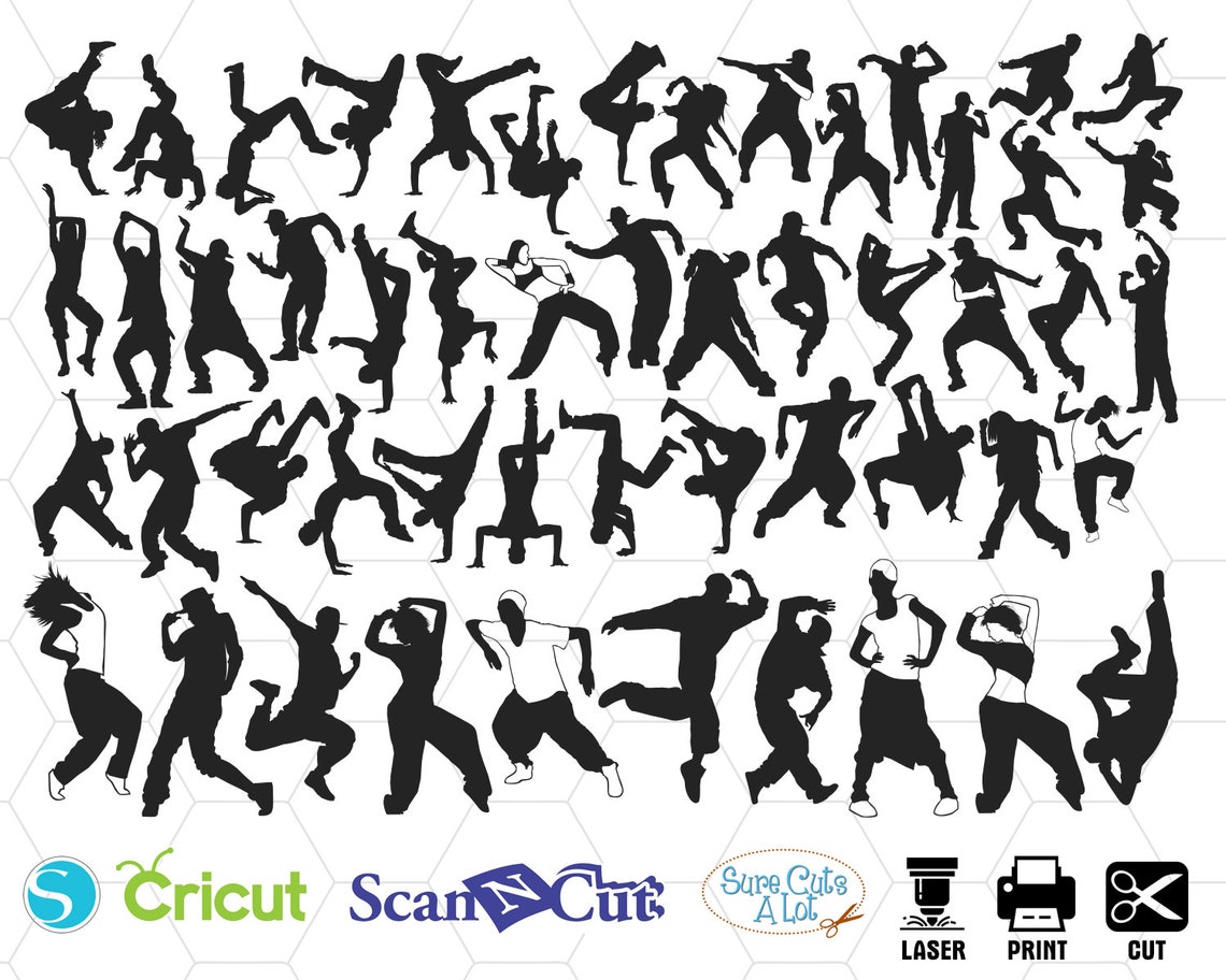 Hip Hop Dancer Pack Silhouette Svg Bundle, Hip Hop Silhouette, Artist ...