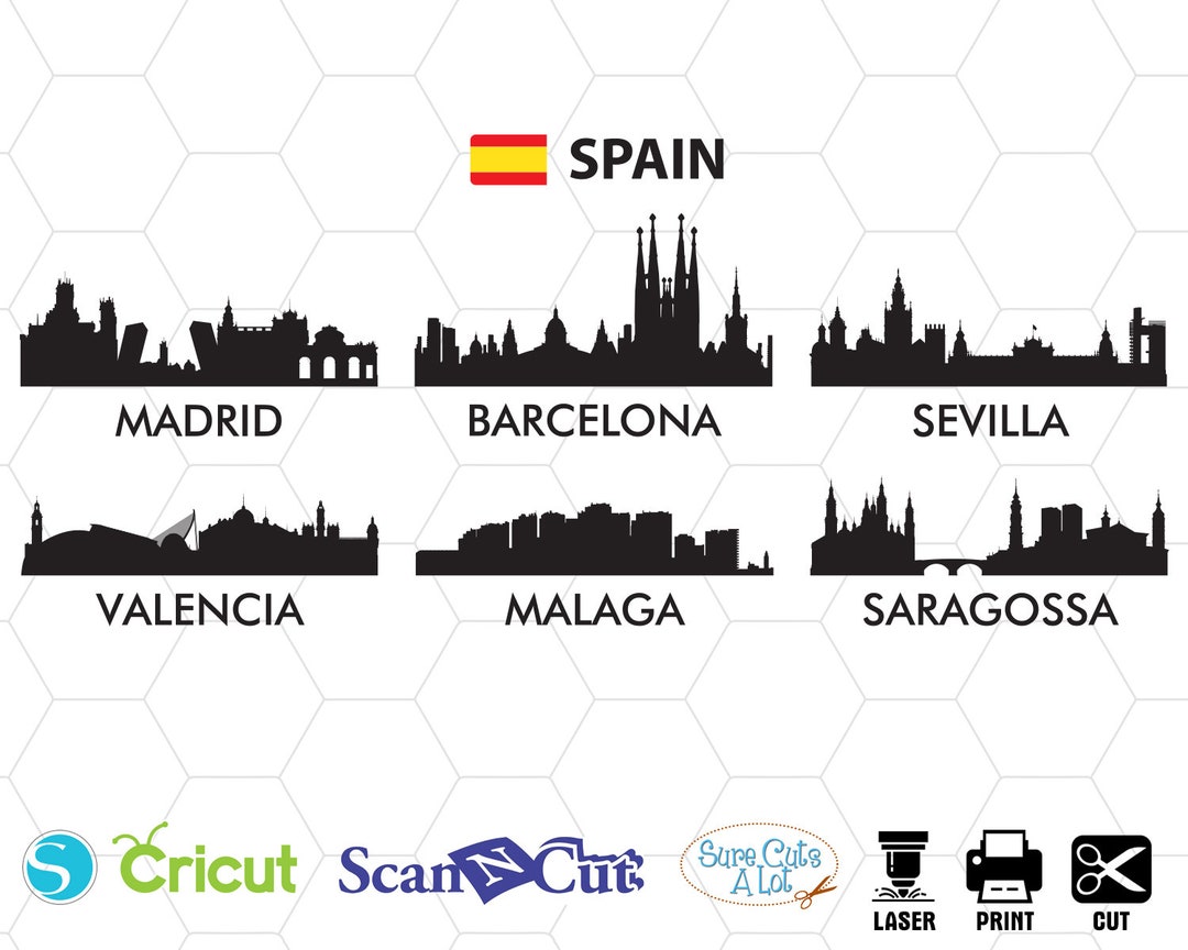 Spain City Svg, Madrid Svg, Barcelona Svg, Sevilla Svg, Valencia Svg ...