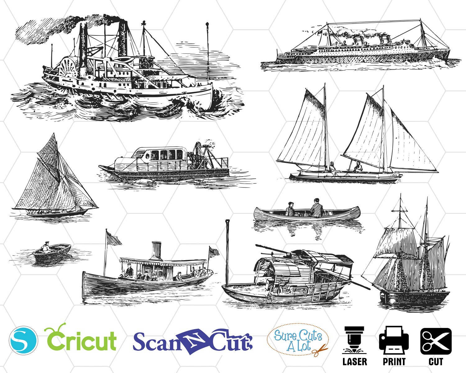 Vintage Ship Svg File, Vintage Boat Svg, Retro Boat Ship Svg, Old Ship ...