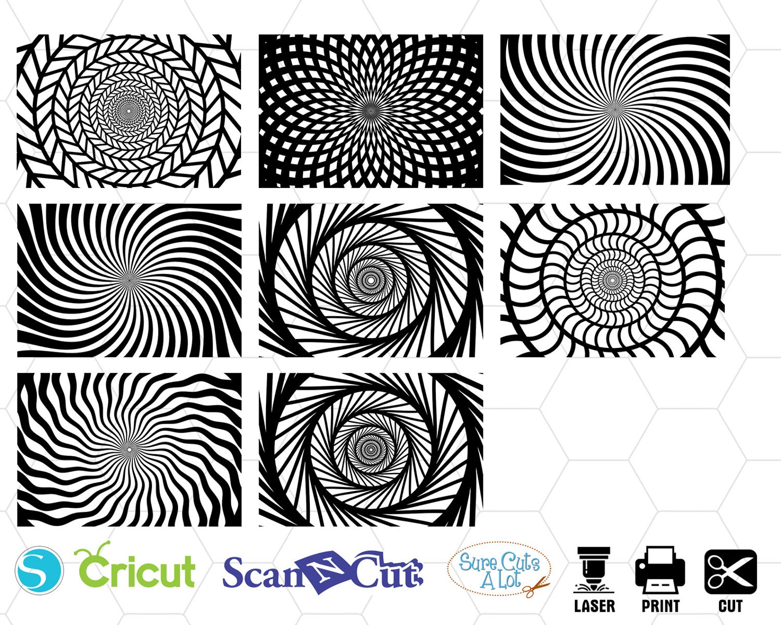 Hypnosis Spiral Svg, Wrapped Spiral Svg, Mesmerism Svg, Cricut Svg, Svg ...