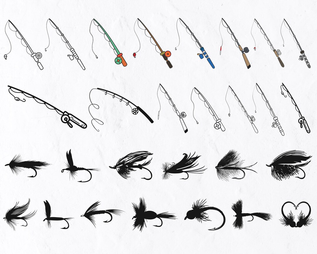 28 Fly Fish Hook SVG Bundle, Fish Hook Svg, Bass Fish Logo Svg, Fishing ...