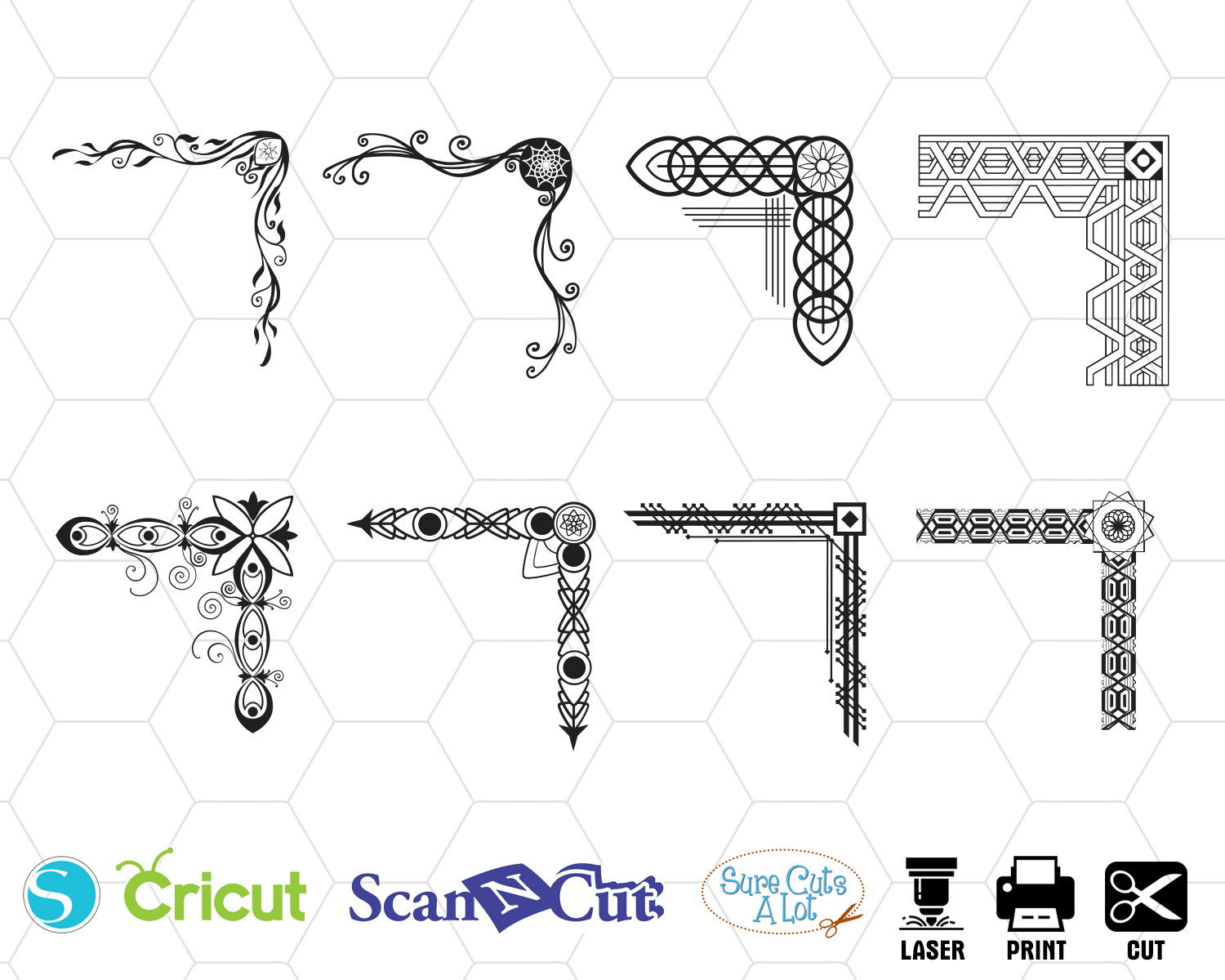 Corner Svg Border Svg Frame Svg Flourish Svg Svg Files - Etsy Canada