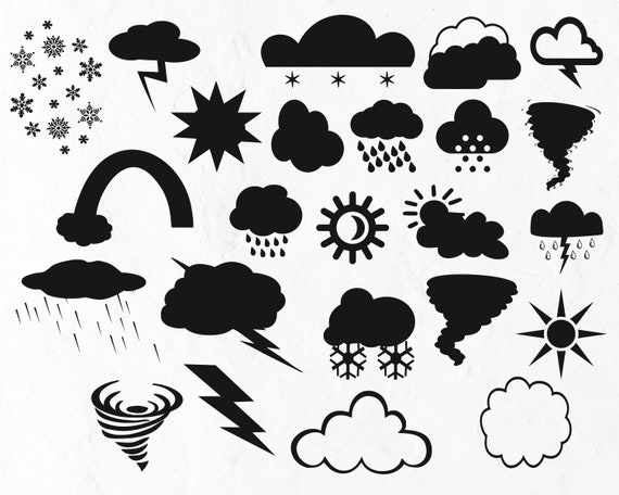 24 Weather SVG Forecast Weather Cloud Sky Rain Sun - Etsy