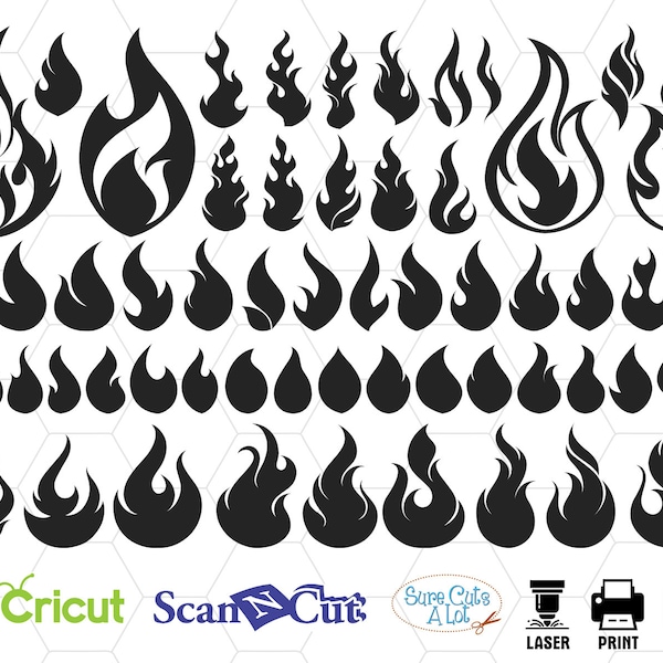Flame Svg - Etsy