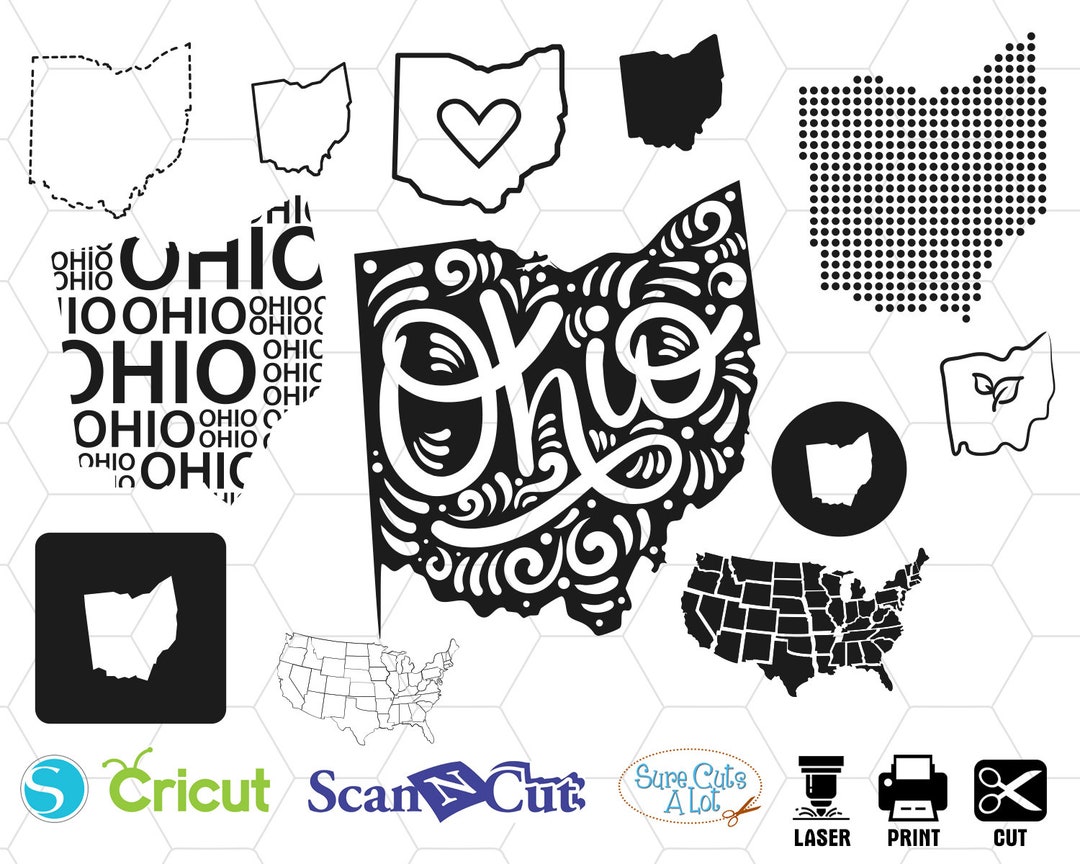 Ohio Svg, State Svg, Ohio Silhouette, Ohio Shirt, Ohio Dxf, Ohio Pride ...