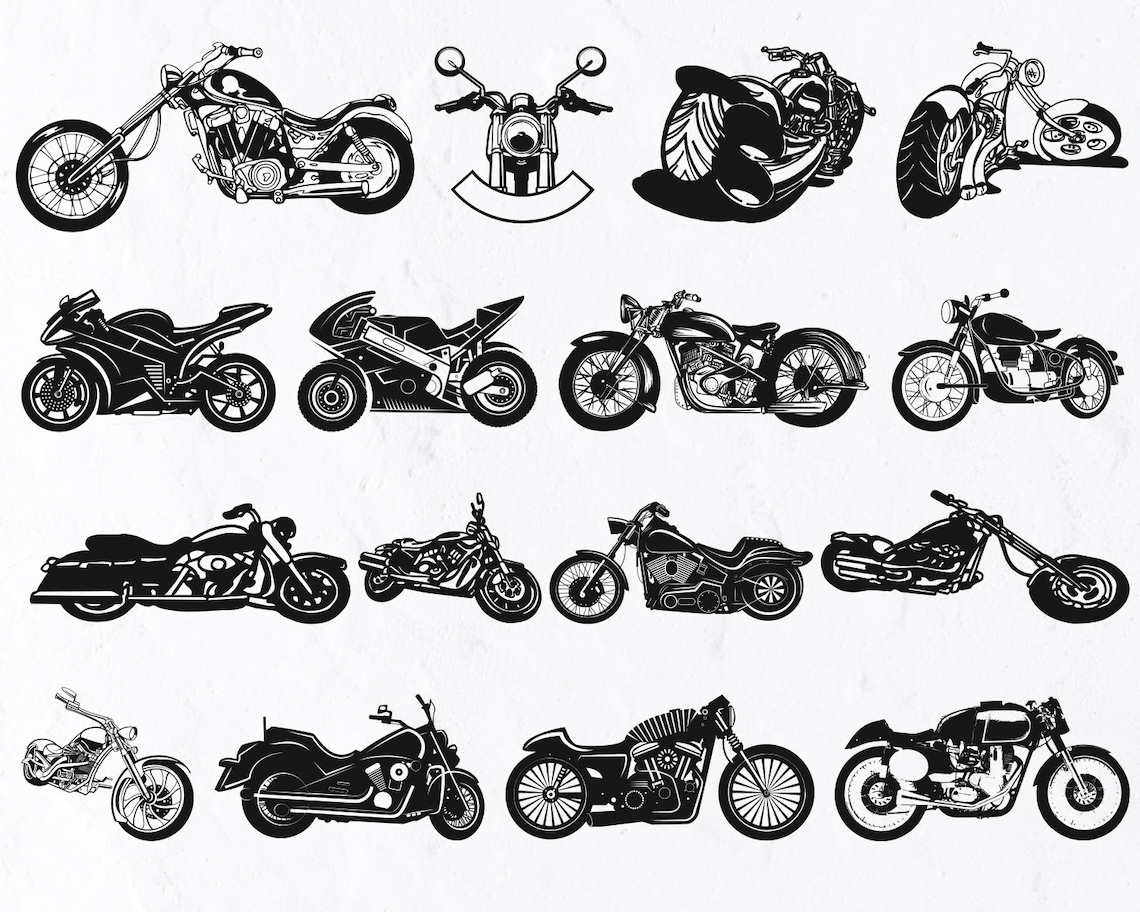 16 Motorcycle SVG Bundle Motorbike Svg Chopper Svg Cruiser - Etsy