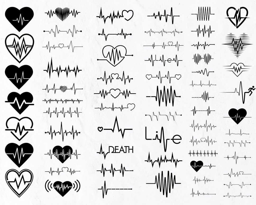 64 Heartbeat SVG Bundle, Ekg Svg, Heart Beat Svg, Heart Beat Svg Bundle ...