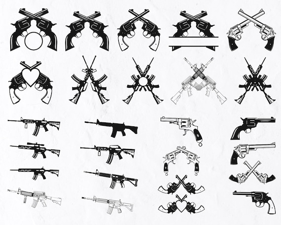 26 Weapon SVG Bundle Pistol Collection Svg Ar15 Svg Ar-15 - Etsy