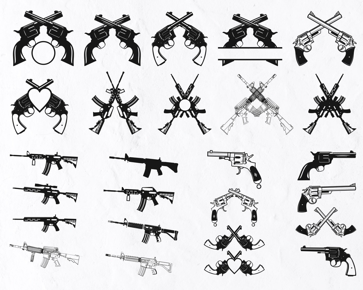 26 Weapon SVG Bundle Pistol Collection Svg Ar15 Svg Ar-15 - Etsy
