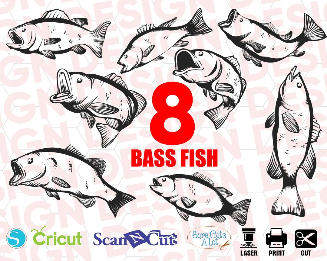 Bass Fish Svg, FISHING SVG, Fish Hook Svg, Bass Fishing Svg, Fisherman ...