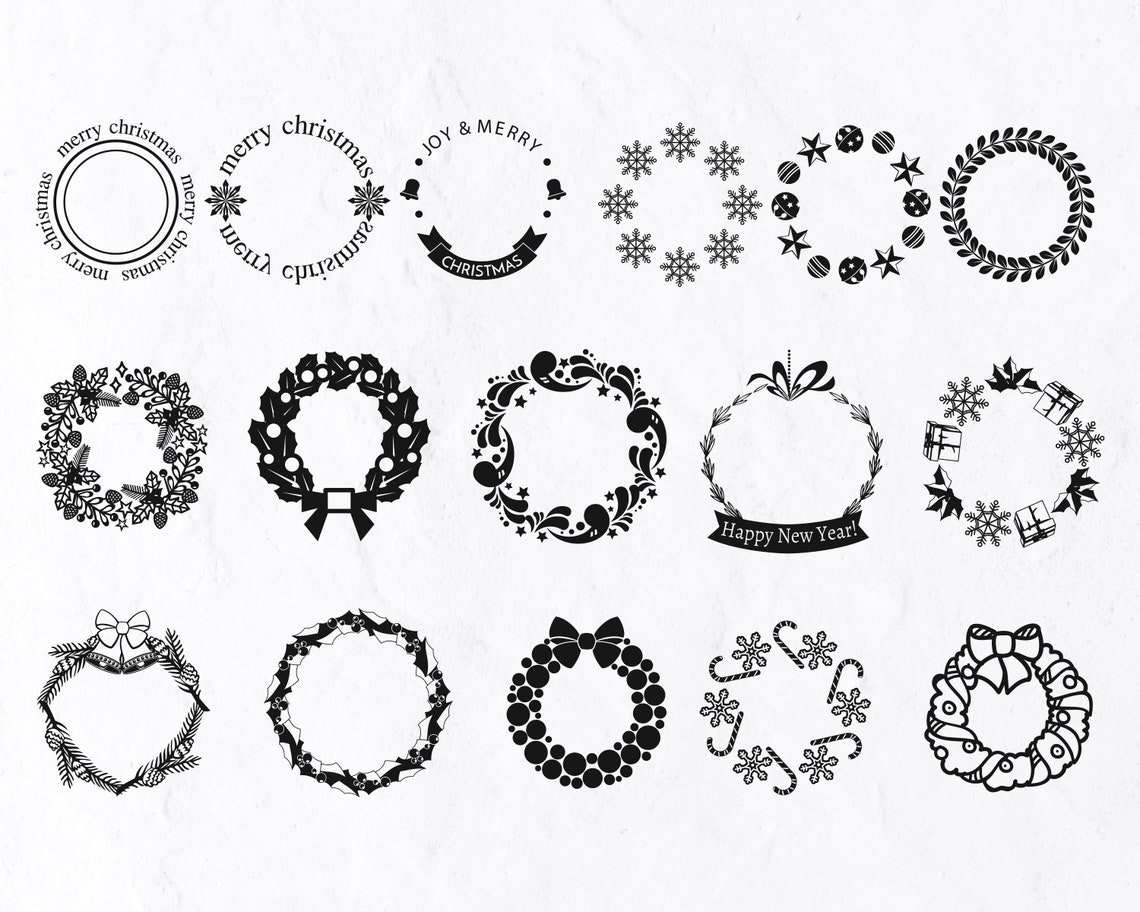 16 Christmas Wreath SVG, Holly Wreath Svg, Winter Holiday Svg ...