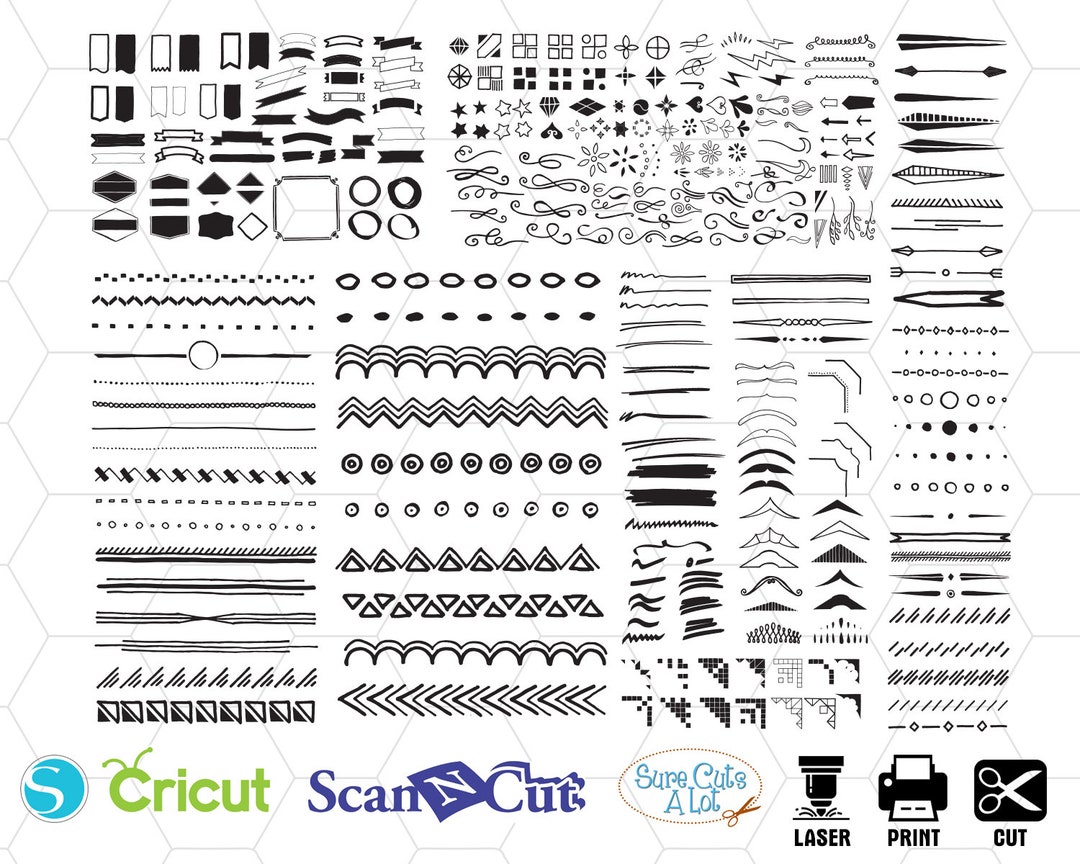 Decorative Elements Svg Files, Grunge Svg, Swirl Svg, Flourish Svg, Svg ...
