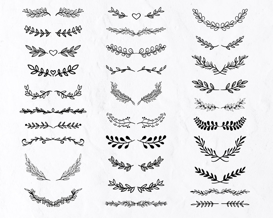 32 Leaf Dividers SVG Bundle, Leaves Divider Png, Decorative Dividers ...
