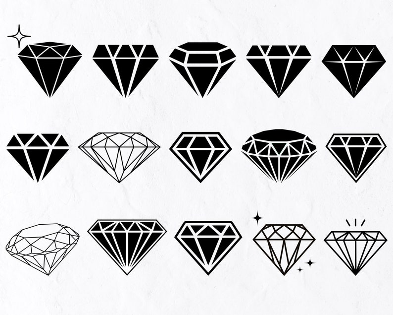 16 Diamond SVG Bundle Heart Svg Heart Vector Heart Clipart - Etsy
