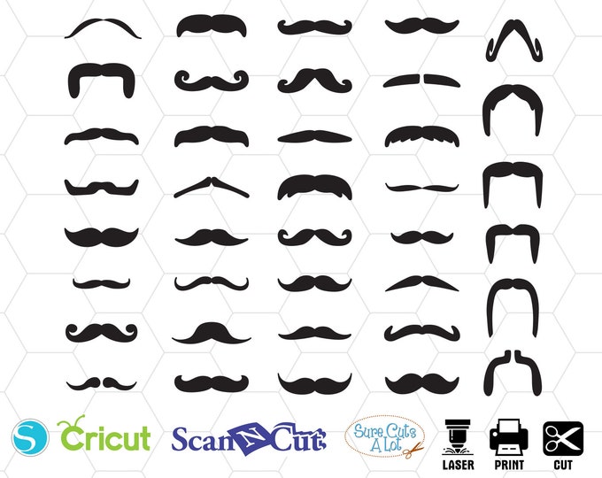 Mustache Svg, Mustache Clipart, Mustache Vector, Moustache Svg, Hipster ...