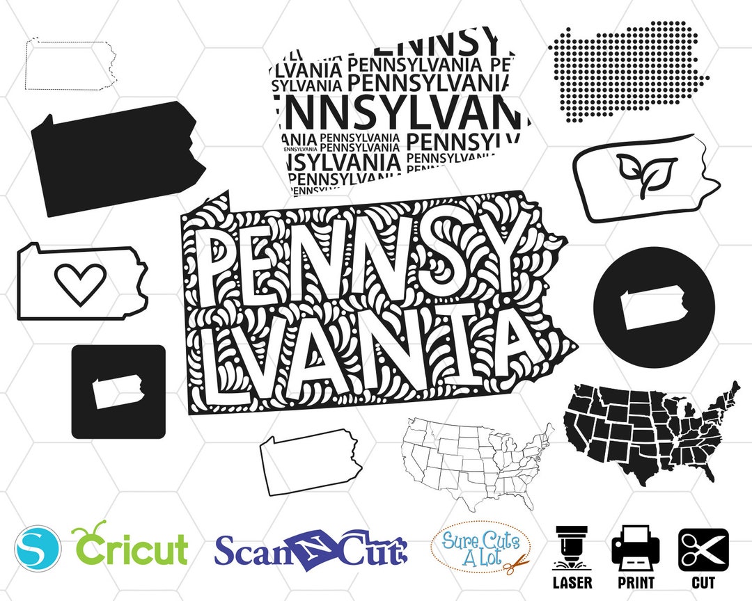 Pennsylvania State Svg, Pennsylvania Decal, State Outline Svg, State ...