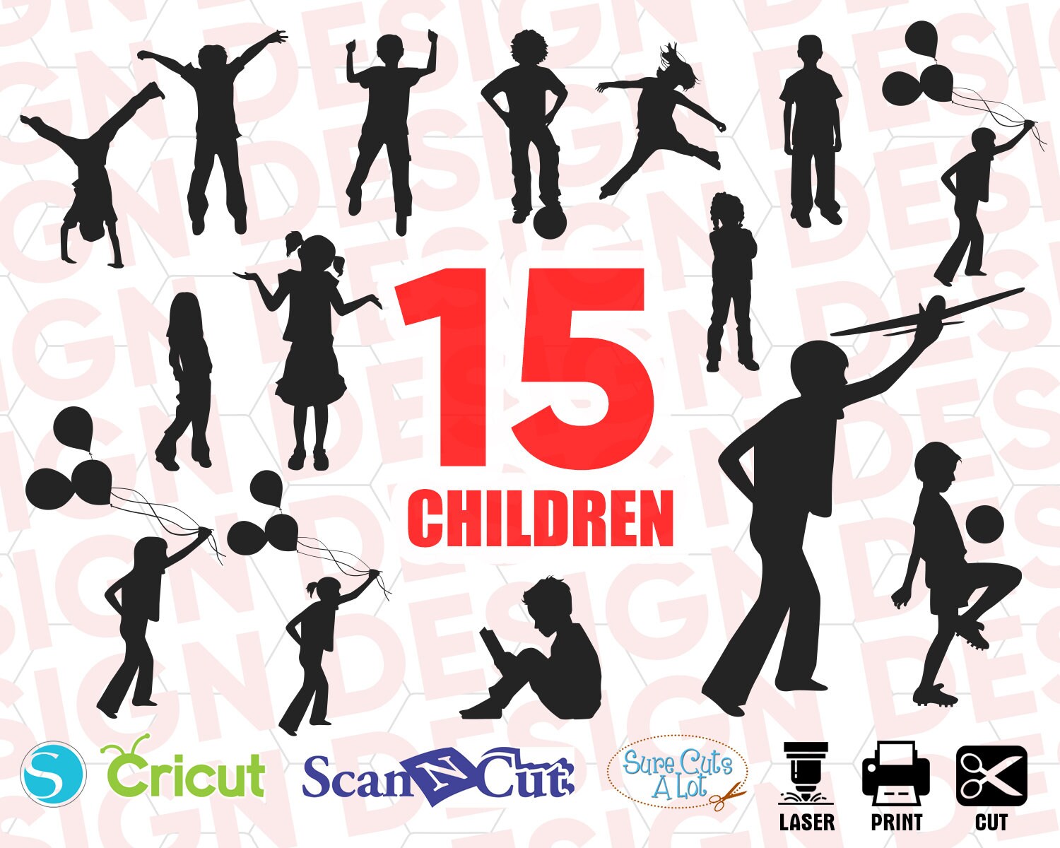 Children Play Svg Wild Child Svg Children Silhouette | Etsy