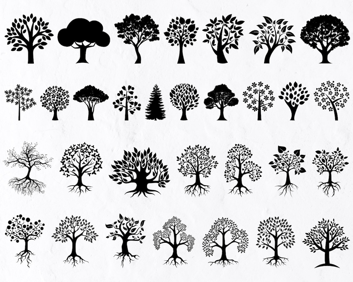 31 Tree SVG Bundle Tree Vector Tree Clipart Tree | Etsy