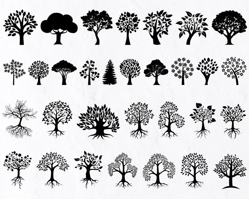 31 Tree SVG Bundle Tree Vector Tree Clipart Tree | Etsy