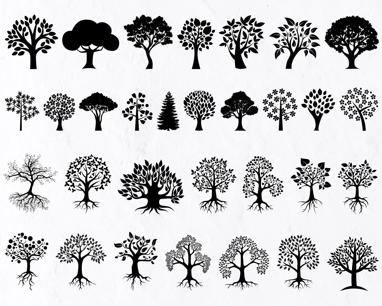 31 Tree SVG Bundle, Tree Vector, Tree Clipart, Tree Silhouette, Tree ...
