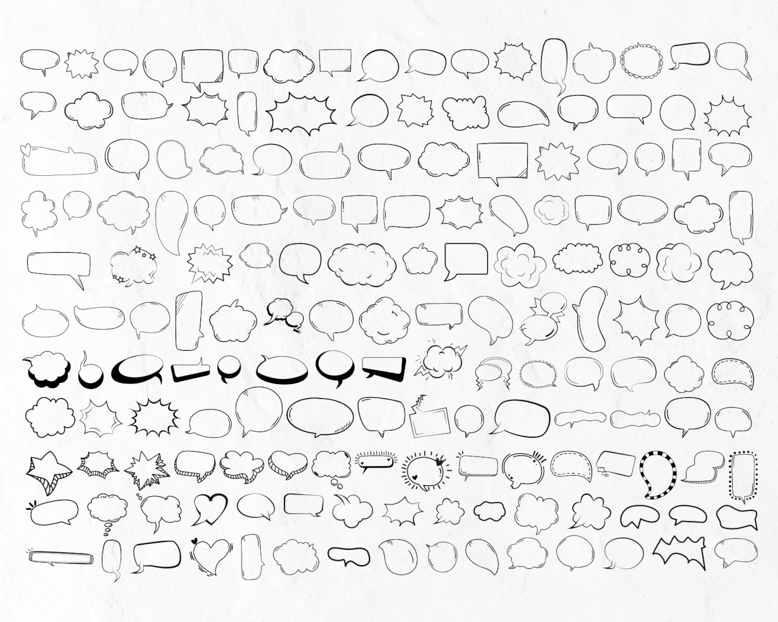 164 Dialog Box SVG Bundle Speech Bubble Svg Expression Svg - Etsy