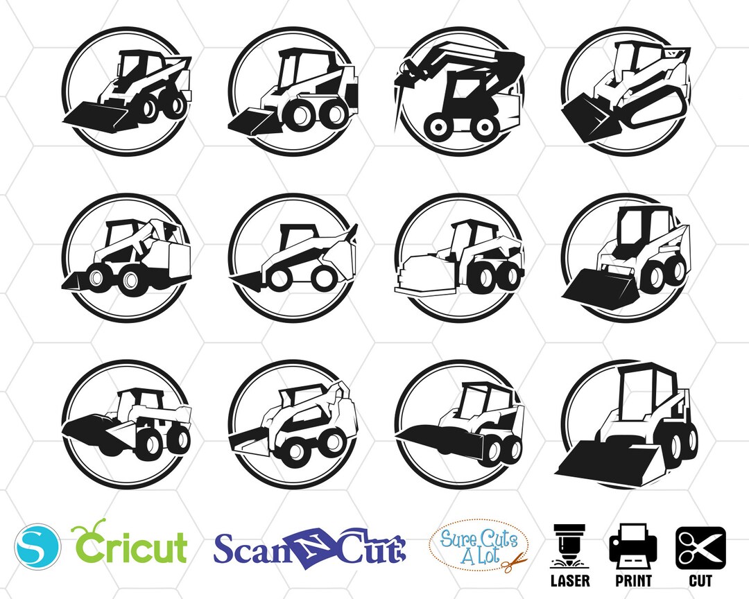 Skid Steer Svg, Skid Loader Svg, Skidloader Svg, Tractor Svg, Bulldozer ...