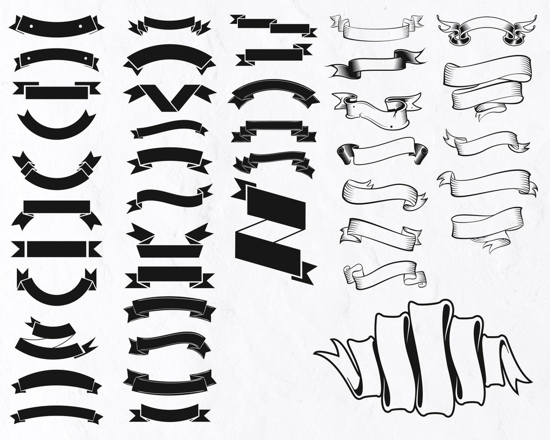 42 Ribbon Svg Bundle Ribbon Banner Svg Banner Svg Label Svg Layer