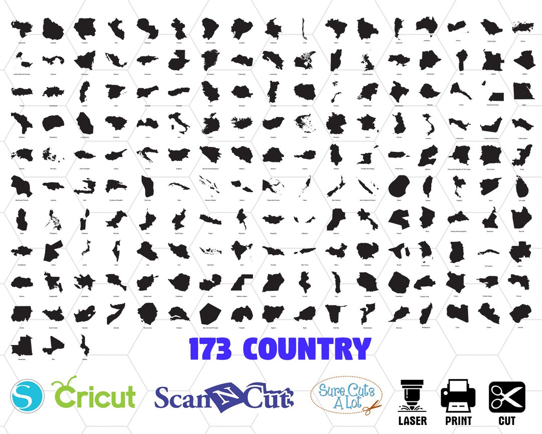 All Country Svg, 173 Country Map, European Country Svg, World Map Svg ...