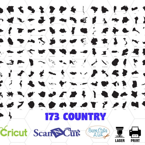 All Country Svg 173 Country Map European Country Svg World - Etsy