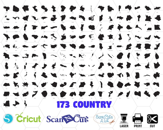 All Country Svg 173 Country Map European Country Svg World - Etsy UK