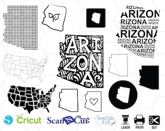 Arizona State Dxf | Etsy
