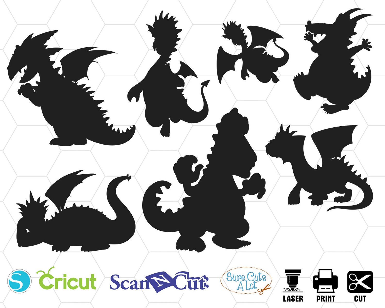 Dragon Svg Dragon Pattern Dragon Character Dragon Cartoon | Etsy