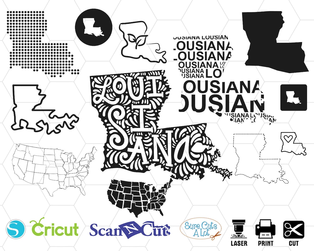 Louisiana State Svg, Louisiana Map Svg, Usa Svg, Uniten State Svg ...