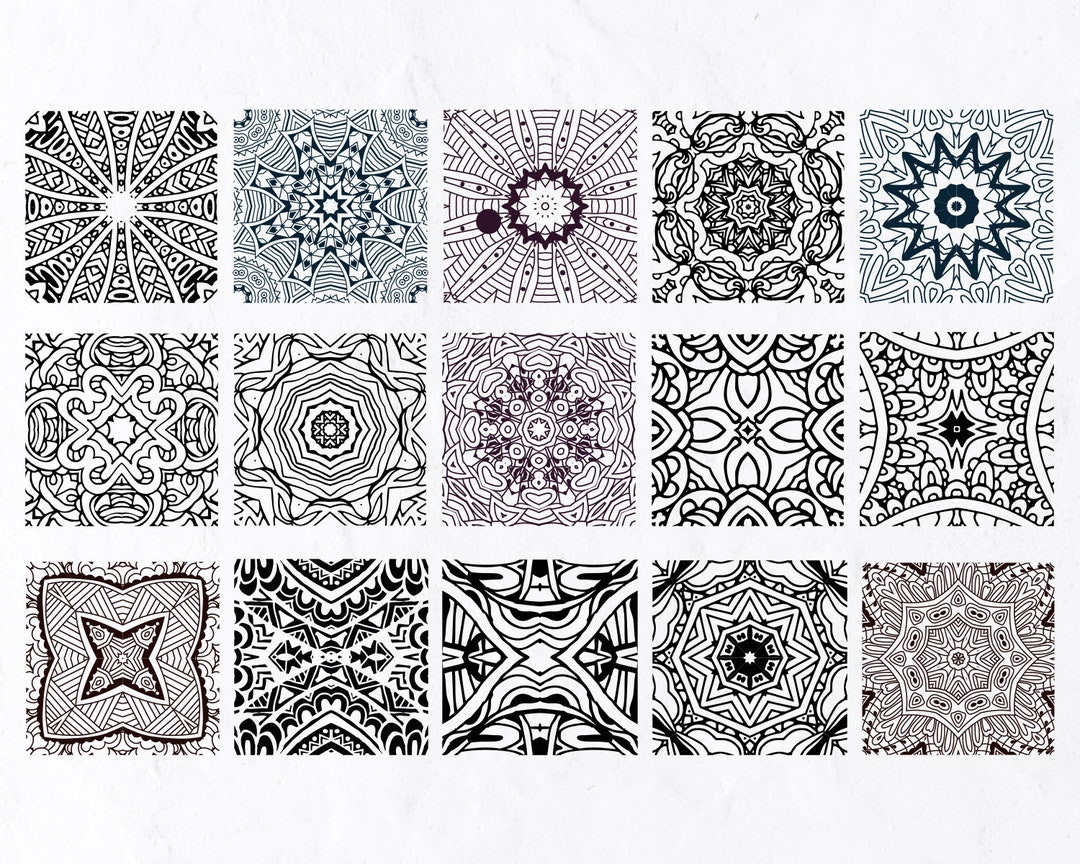 17 Seamless Square Patterns Svg, Mandala Pattern SVG, Mandala Seamless ...
