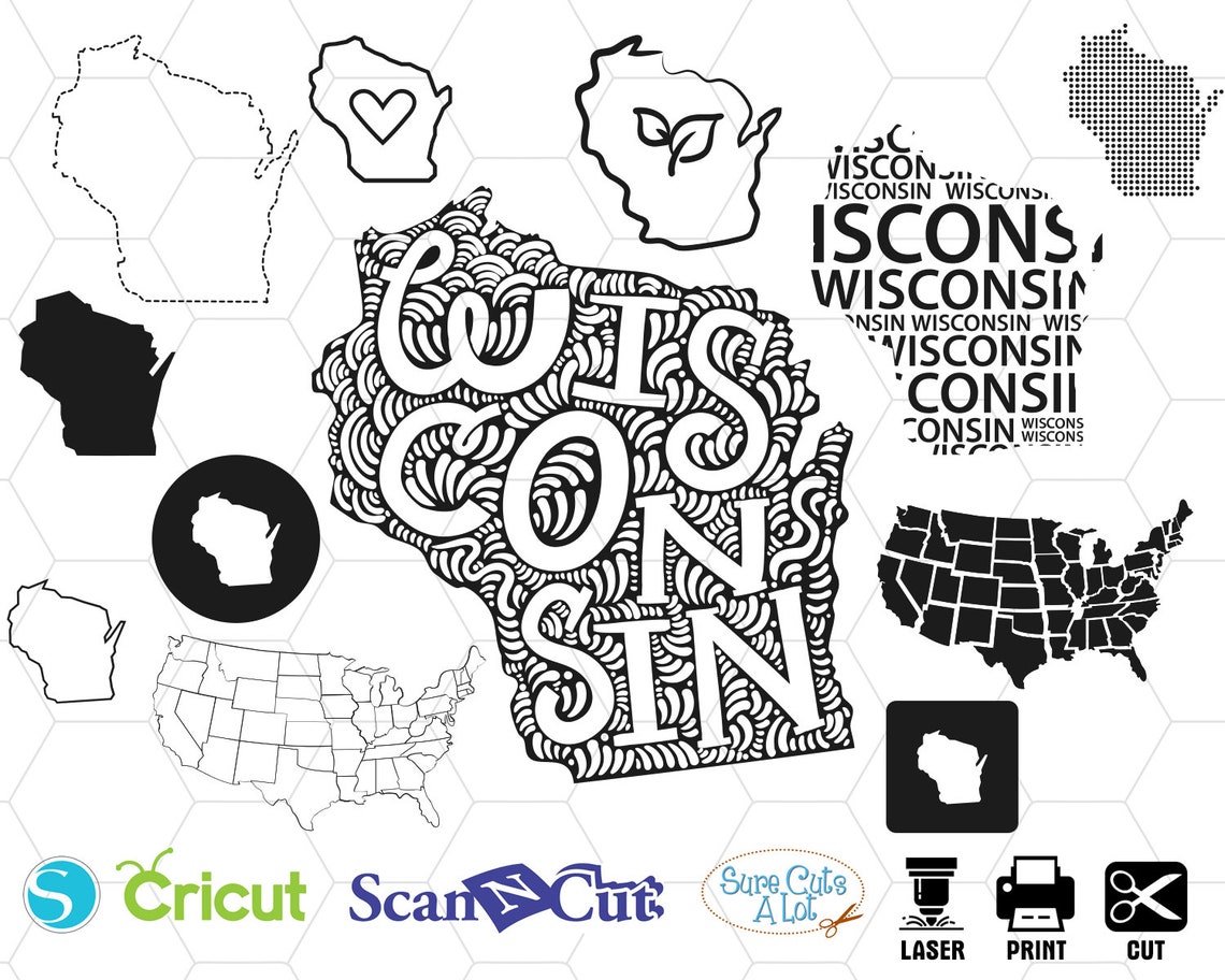 Wisconsin State Svg Usa Svg Home Love Native Pride | Etsy