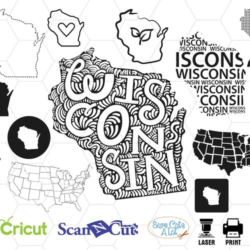 us states dxf vinyl outline cutting wisconsin state svg cricut pride ...