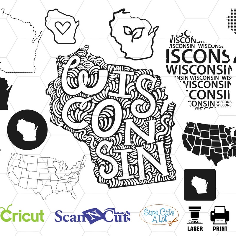 Wisconsin Svg - Etsy