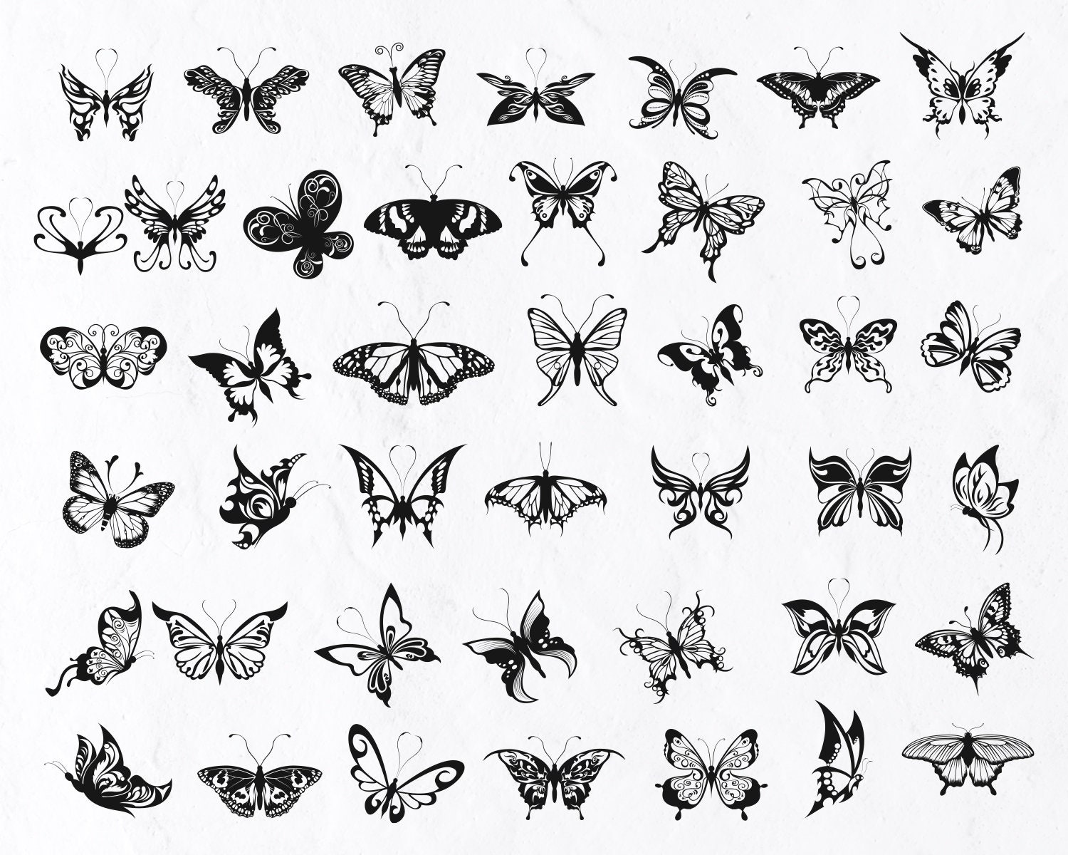 43 Butterfly Clipart Butterfly Stencil Butterfly SVG - Etsy