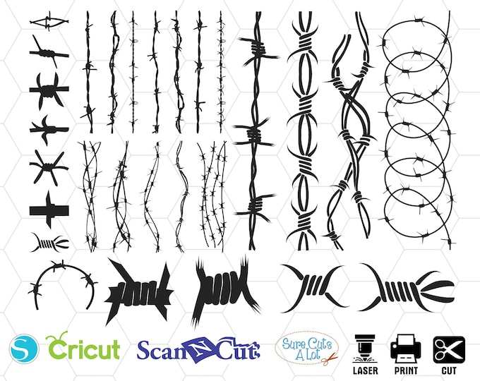 Barbed Wire Svg, Barb Wire Svg, Fence Svg. Vector Cut File for Cricut ...