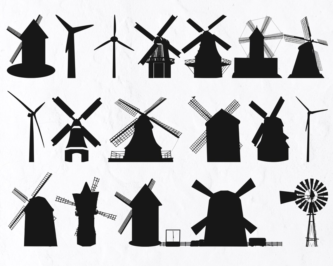 18 Windmill SVG Bundle Wind SVG Windmill Png Farm Energy - Etsy
