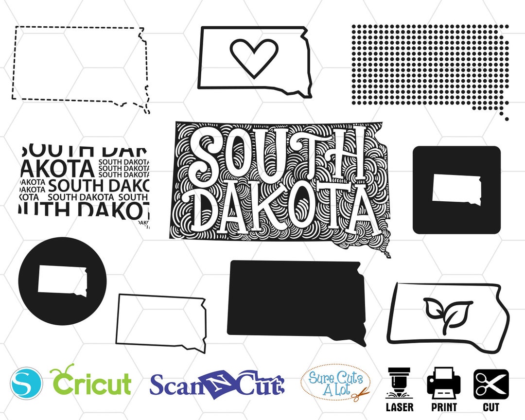 South Dakota State Svg, South Dakota State, United States Svg, Map Svg ...