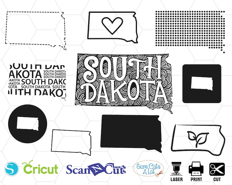 South Dakota State Svg South Dakota State United States Svg - Etsy