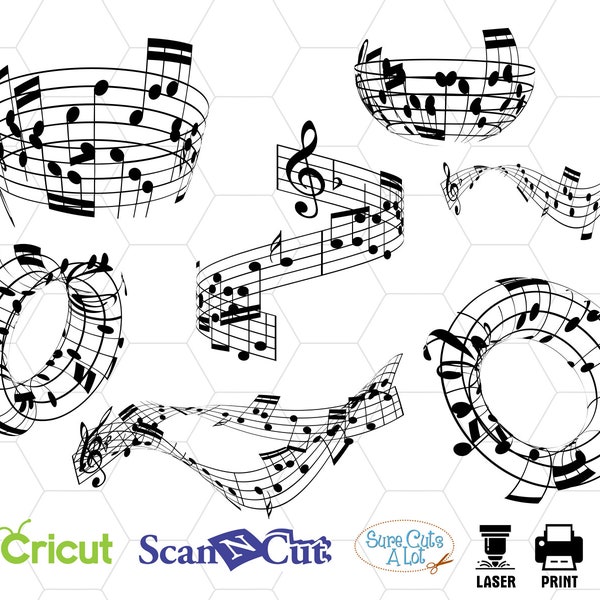 Musical Staff Svg - Etsy