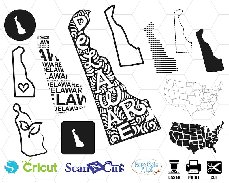 Delaware State Map Svg, Delaware Love Svg, Delaware Map Svg, Cricut Svg ...