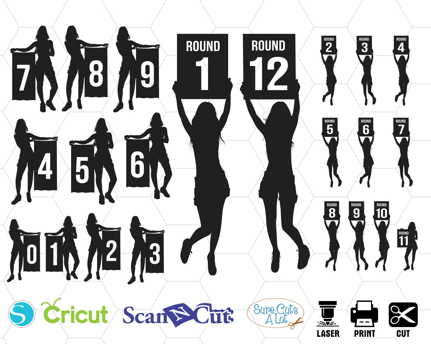 Girl With Number Svg, Raund Svg, Woman Svg, Numbers Svg, Clipart ...
