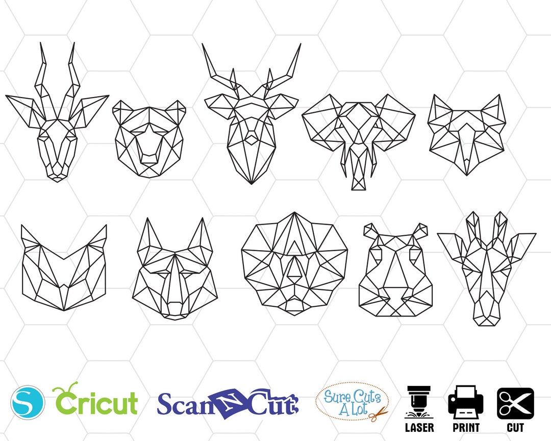 Polygon Animals Svg, Low Poly Animals Svf Files for Cricut, Polygonal ...