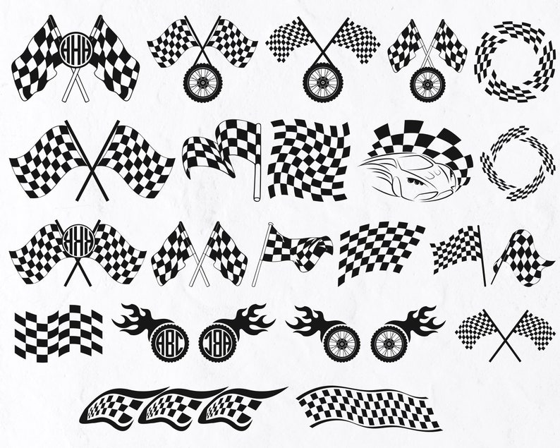 23 Racing Flags SVG Bundle Start Flags Svg Finish Flags Svg - Etsy