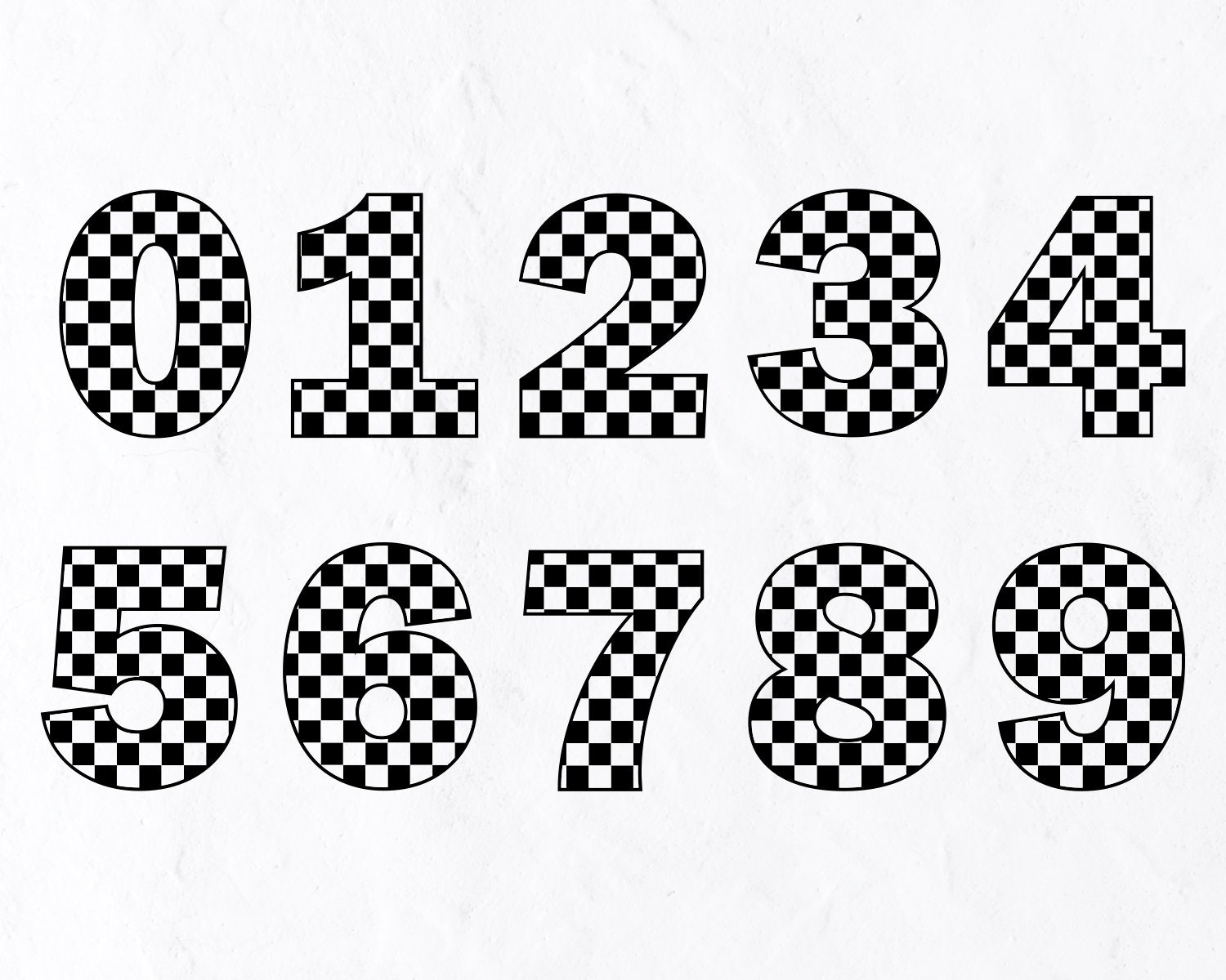 10 Checkered Numbers SVG Birthday Number Svg Blue Line | Etsy