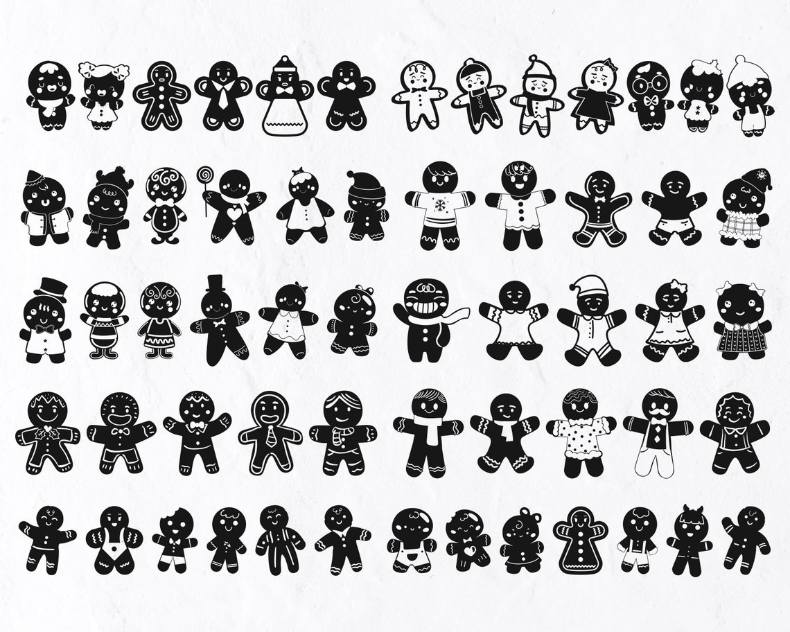 58 Gingerbread Man SVG Gingerbread Boy Svg Gingerbread Girl - Etsy