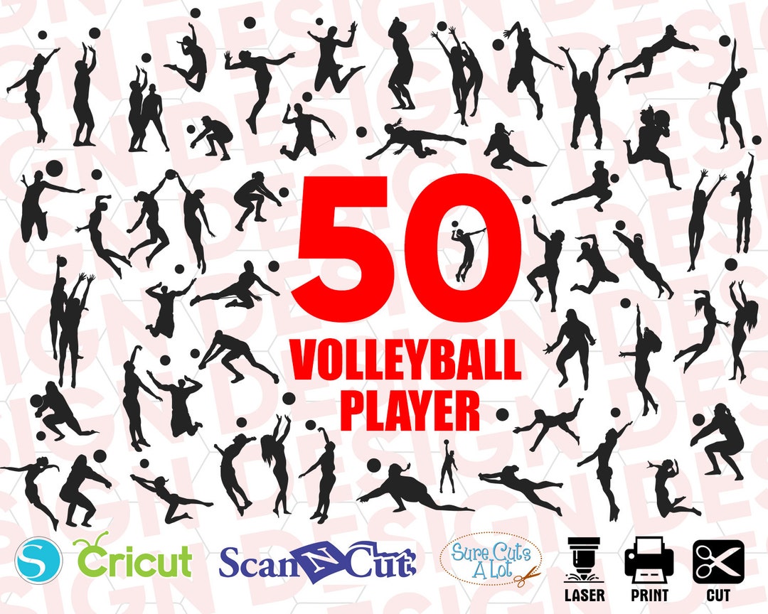 VOLLEYBALL PLAYER Svg Files Bundle, Volleyball Cut File, Volleyball ...